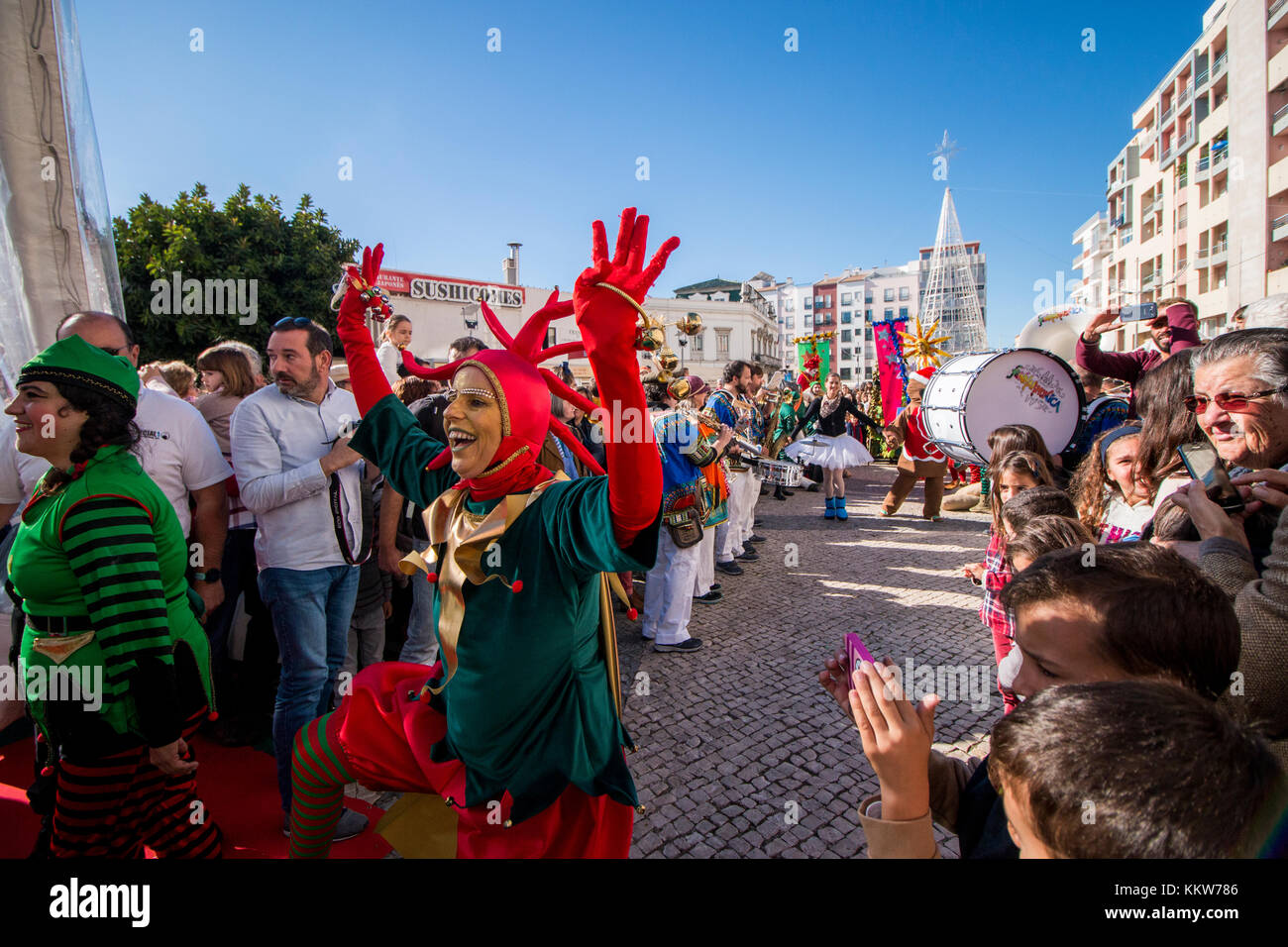 FARO, PORTUGAL - 1st DECEMBER : The arrival of Santa Claus parade in ...
