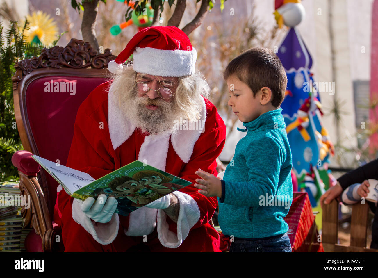 FARO, PORTUGAL - 1st DECEMBER : The arrival of Santa Claus parade in ...