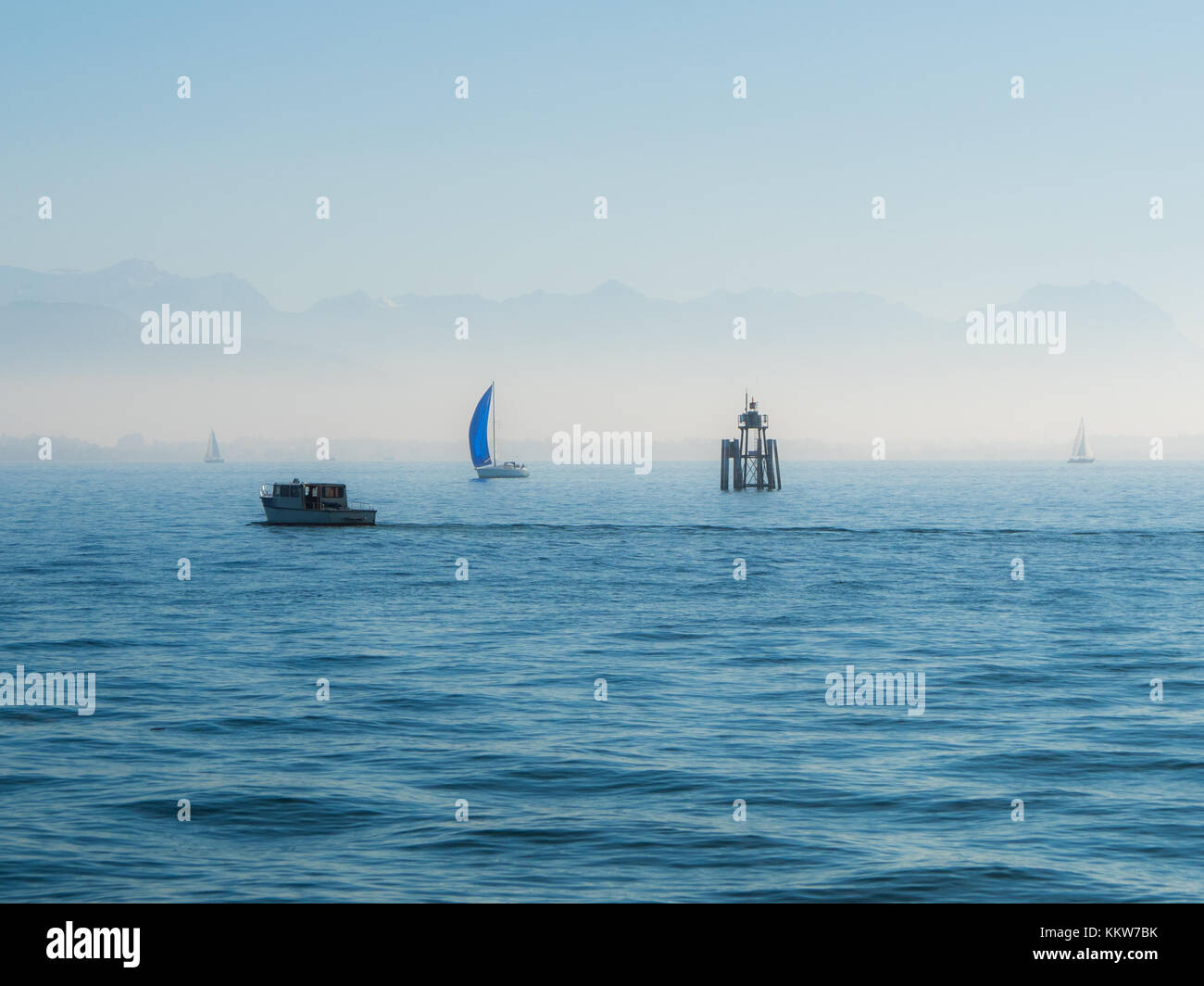 Small boats at lake constance Stock Photo - Alamy