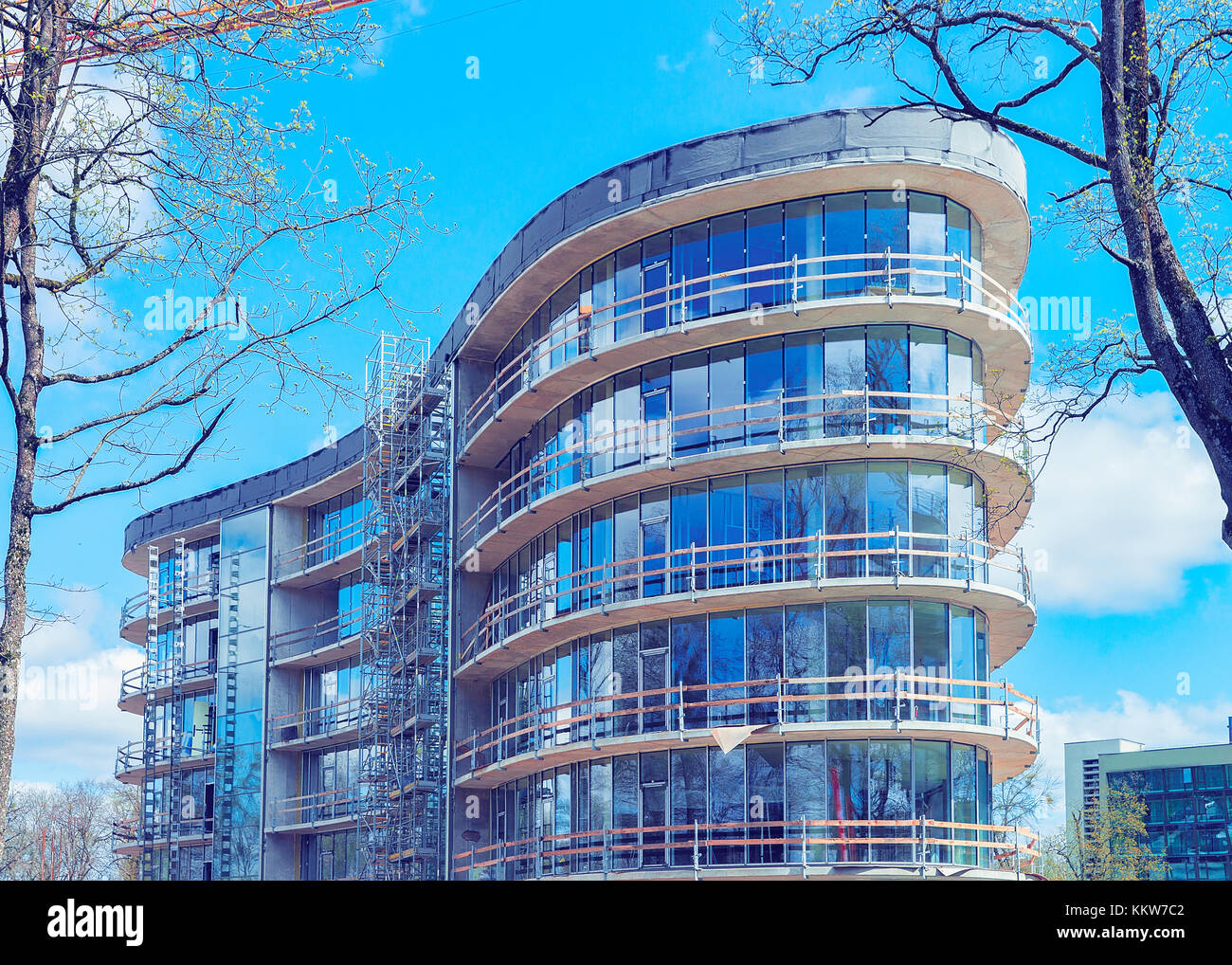 Contemporary european design residential apartment building Stock Photo ...