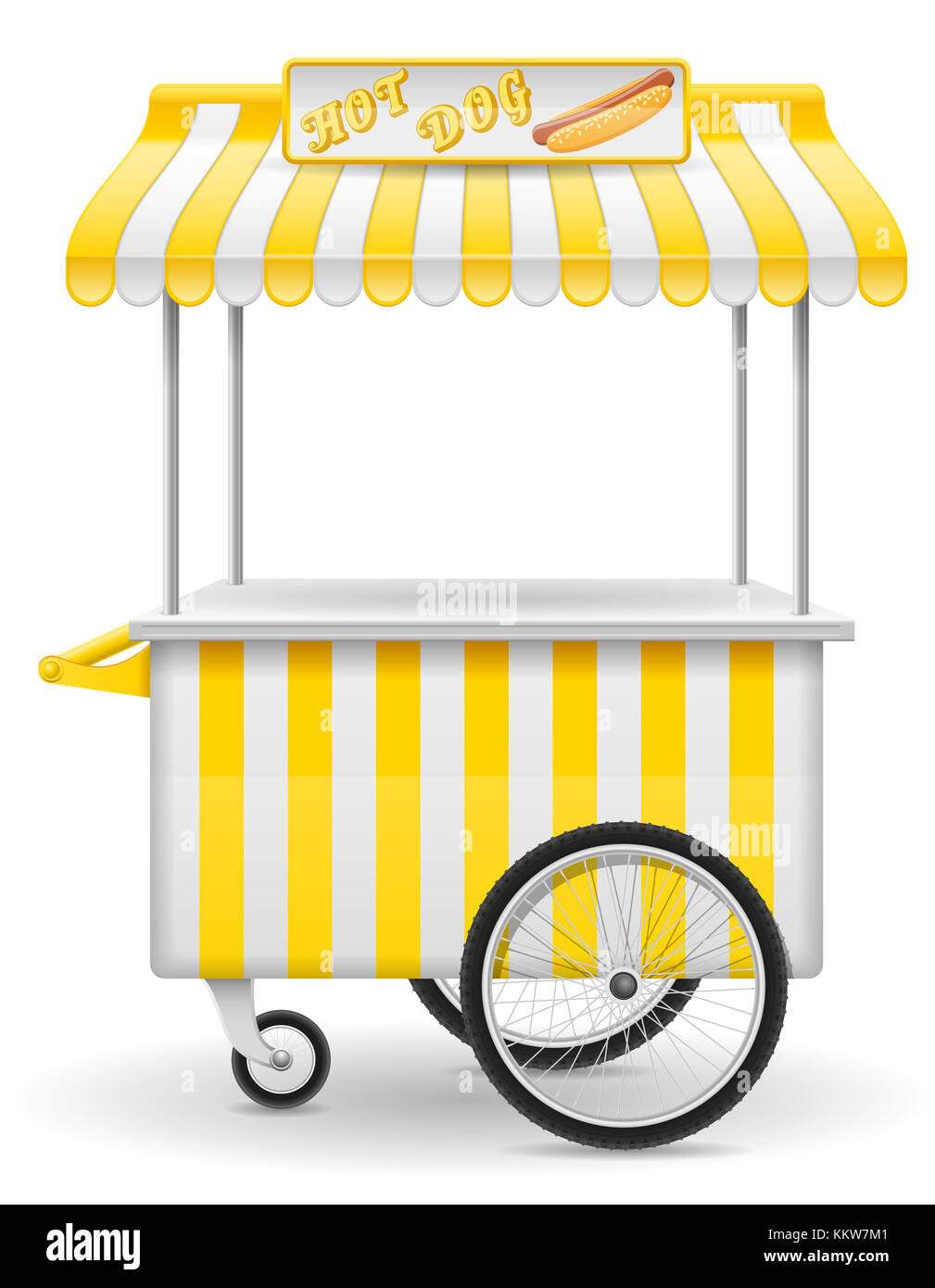 street food cart hot dog vector illustration isolated on white ...