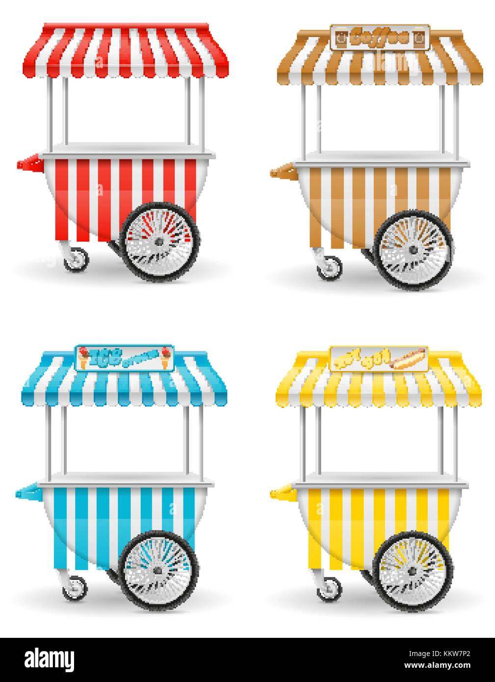 street food cart vector illustration isolated on white background Stock ...