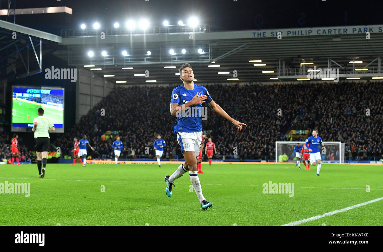 Everton's Dominic Calvert-Lewin celebrates scoring his side's second ...