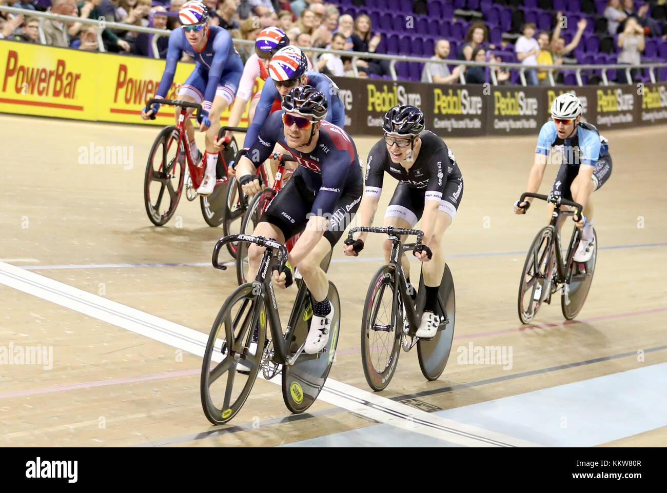 JLT Condor's Ed Clancy crosses the finish line to win the Elite Men's ...