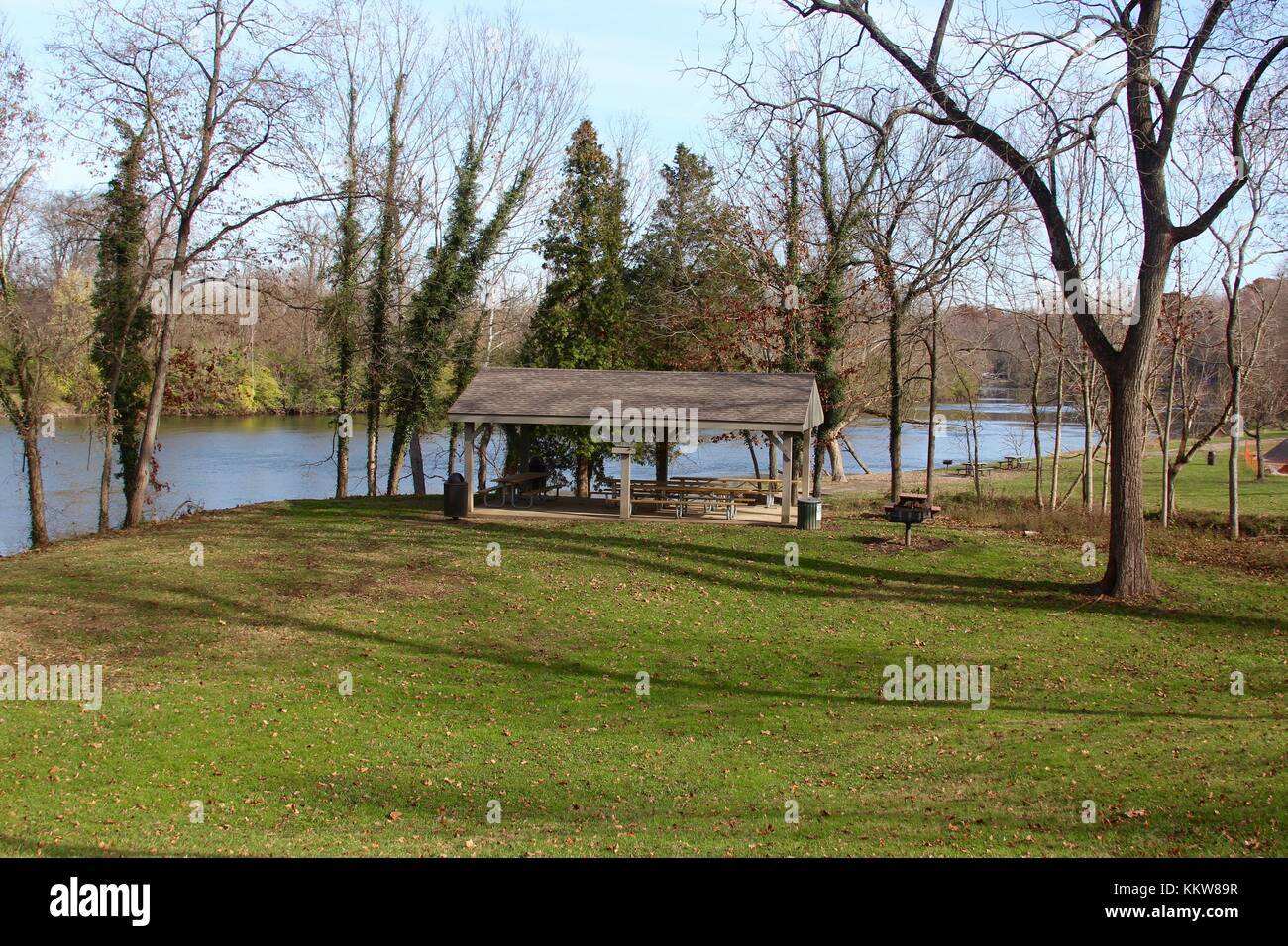 Hiking in the autumn forest of Butler County Ohio in the month of ...
