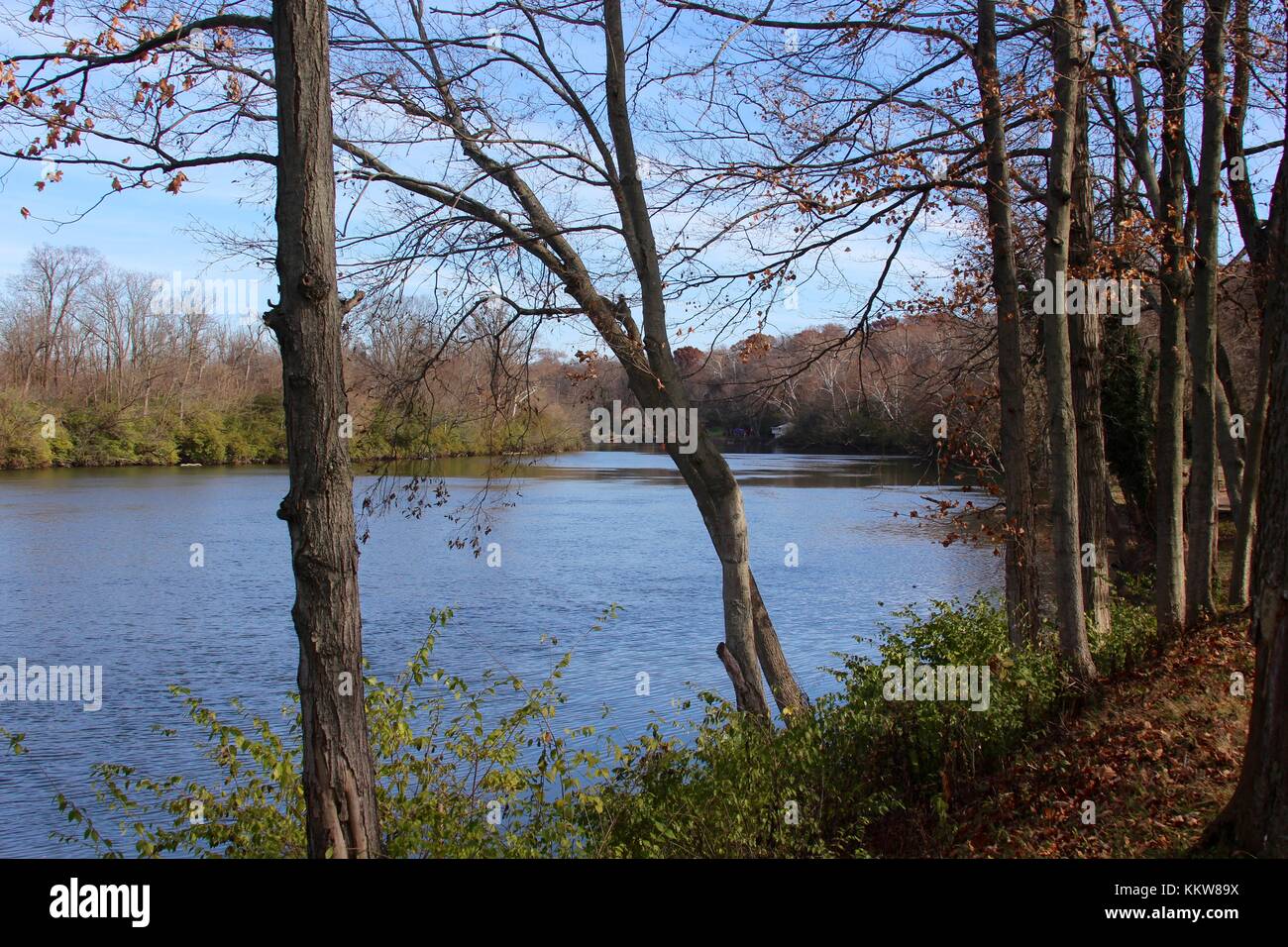 Hiking in the autumn forest of Butler County Ohio in the month of ...