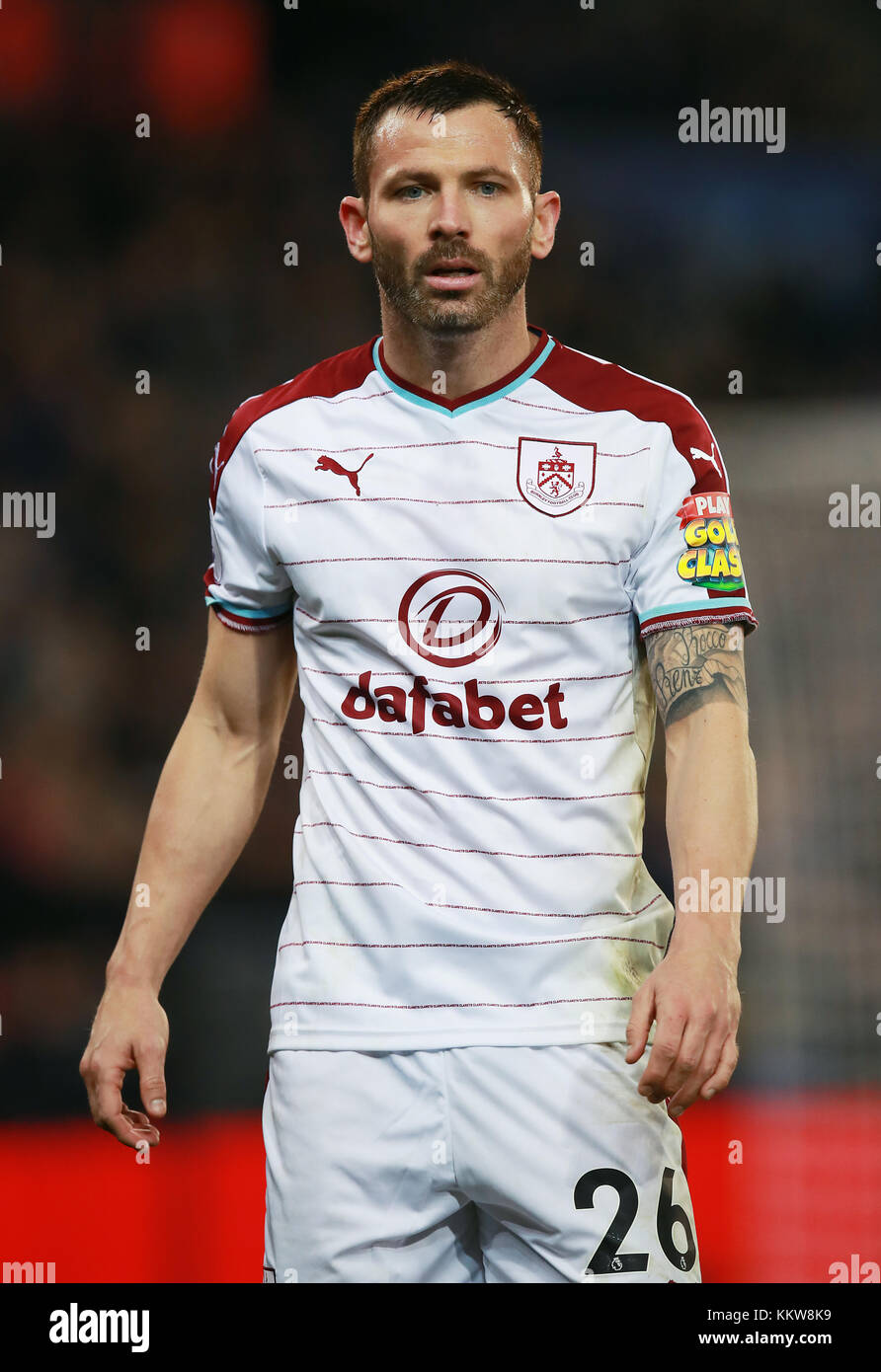Burnley's Phil Bardsley during the Premier League match at the King ...