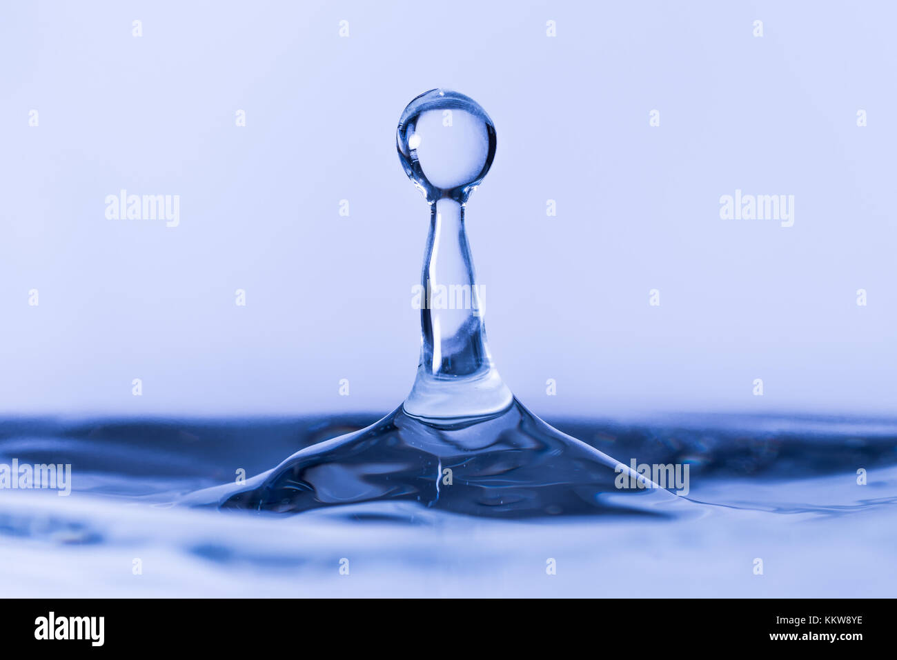 Close up of water drop dropping into water Stock Photo - Alamy
