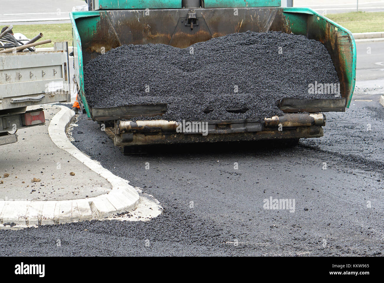 Asphalting works surfacing road hi-res stock photography and images - Alamy