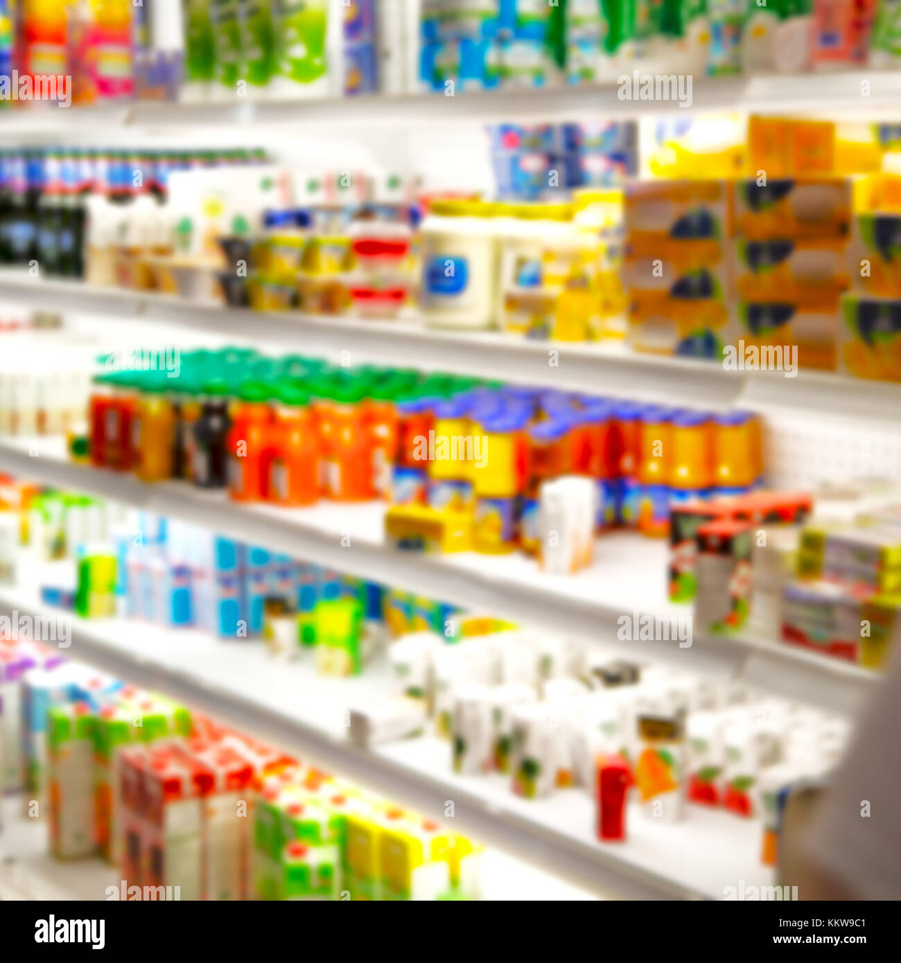 full of colors blurred in the supermarket like shopping background ...