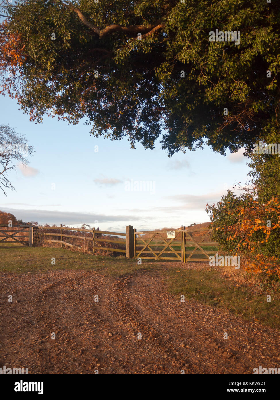 farmland countryside path trail track farm fence sign private land ...