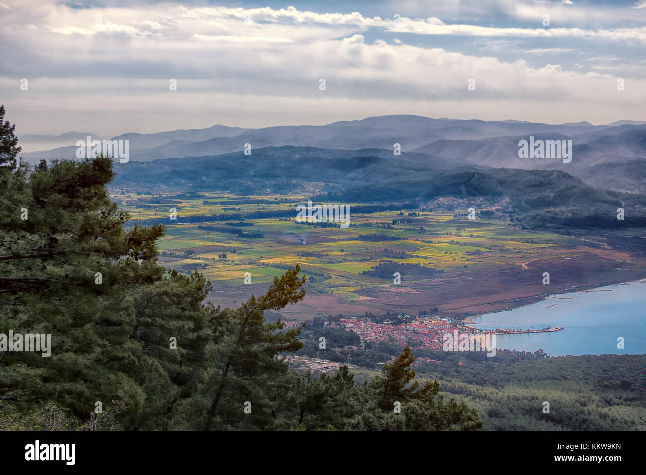 Mediterranean cliffs view from shore of sea. breathtaking landscapes of ...