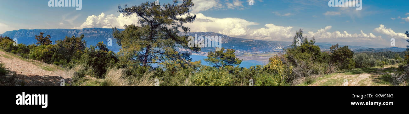 Mediterranean cliffs view from shore of sea. breathtaking landscapes of ...
