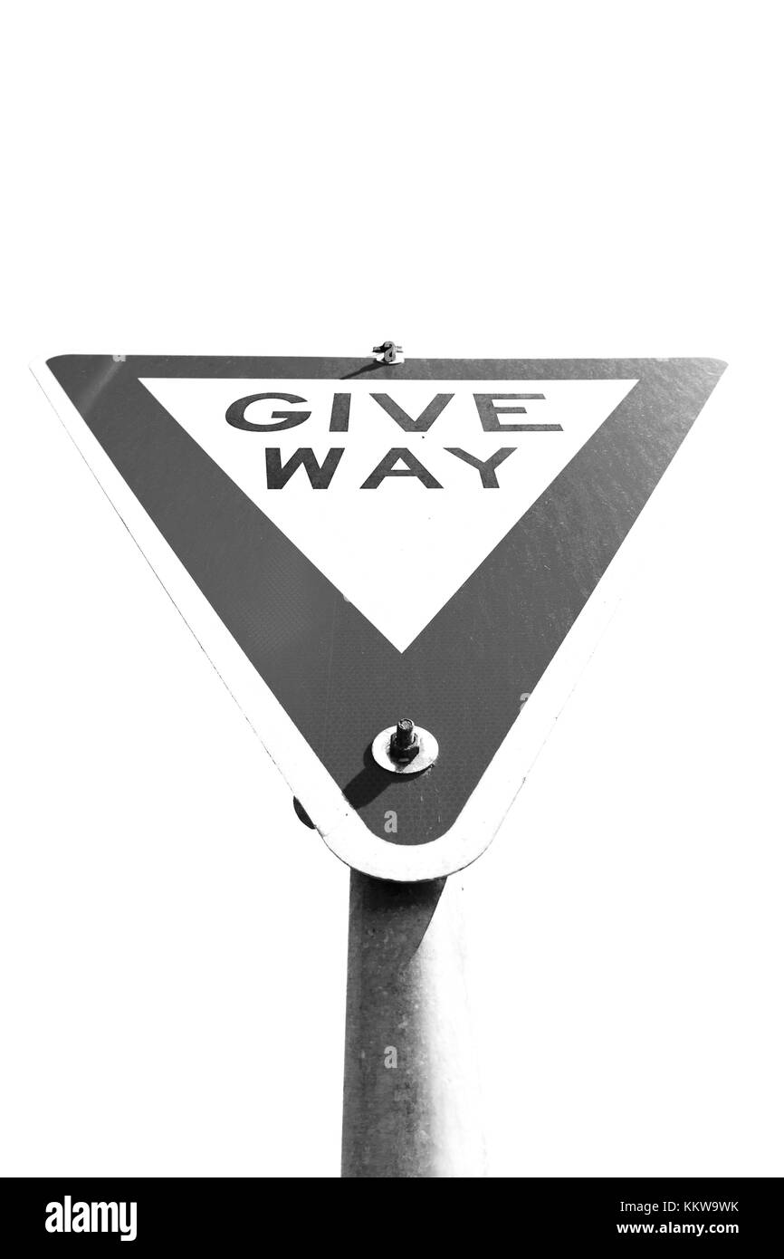 in australia the road street signal of give way Stock Photo - Alamy