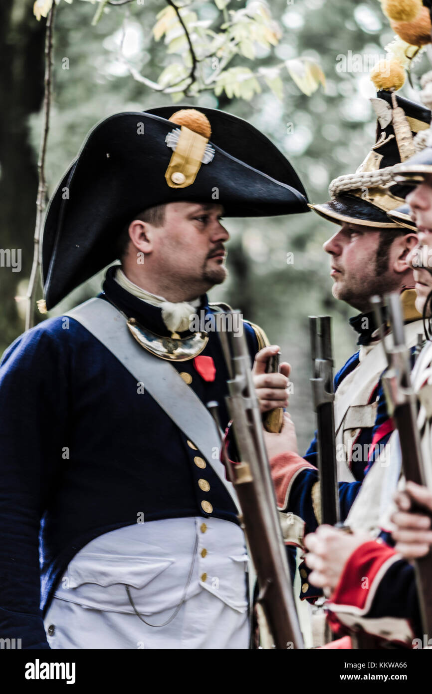 French napoleonic captain and platoon Stock Photo - Alamy