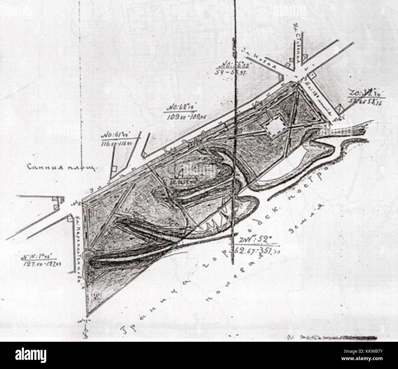 A 1913 map of Pushkin Garden in Nizhny Novgorod, Russia. The garden ...