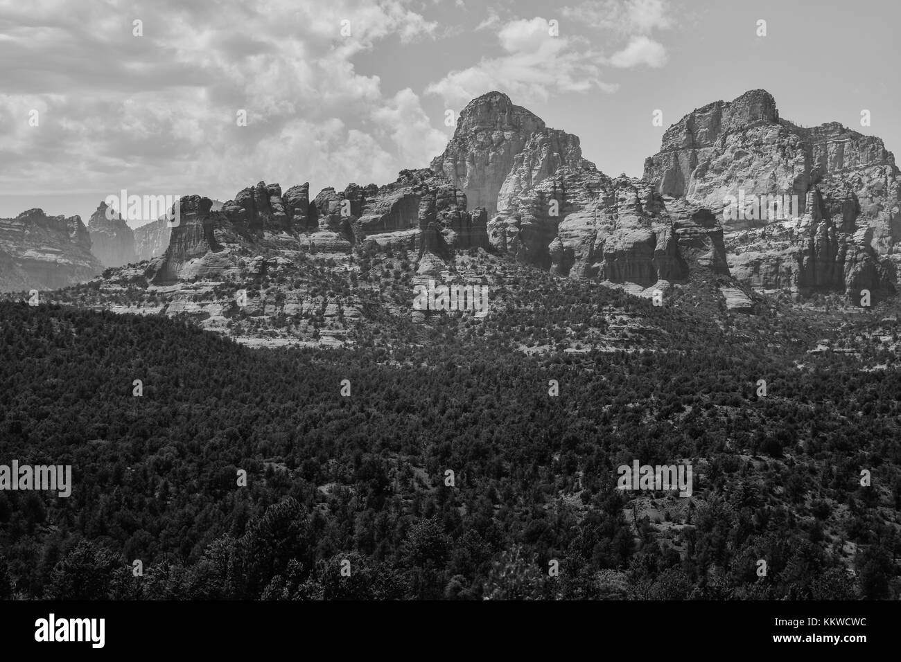 Sedona Arizona Red Rocks Landscape View Black and White Stock Photo - Alamy