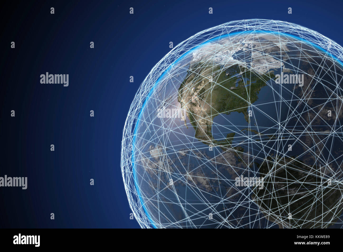Global connections, conceptual computer illustration. View focused on ... Global connections, conceptual computer illustration. View focused on ...