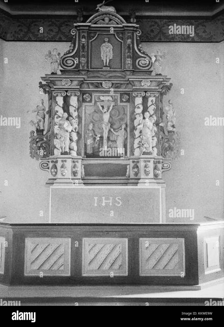 Medieval christian church stands Black and White Stock Photos & Images ...