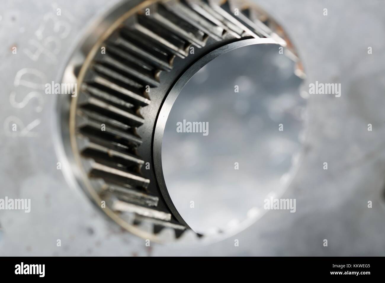 Steel gear shaft interior Stock Photo - Alamy