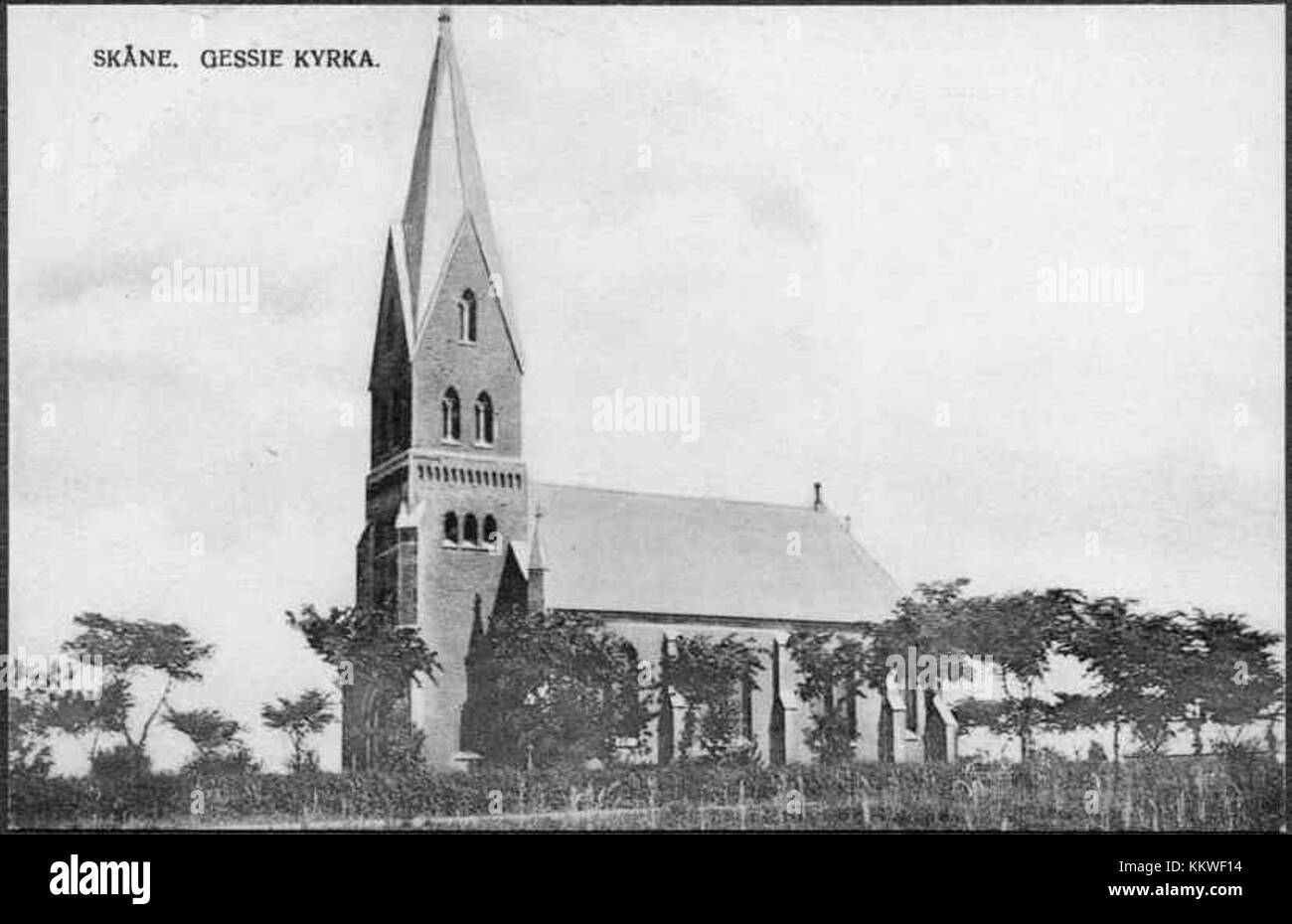A photograph of Gessie Church in Sweden, highlighting its traditional ...