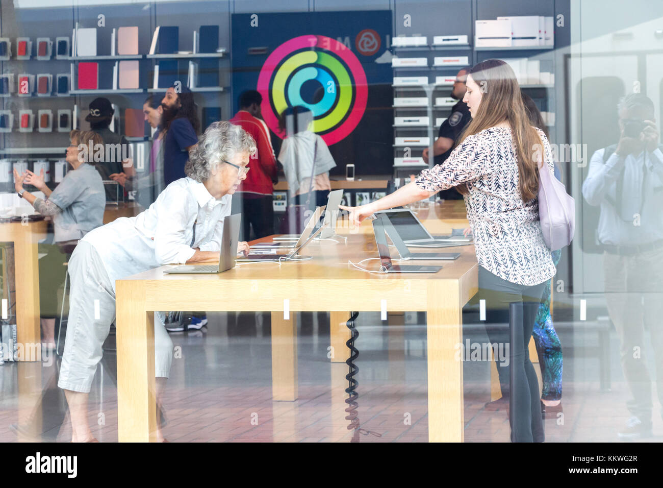 Portland, Oregon, USA - September 9th, 2017: View of two female ...