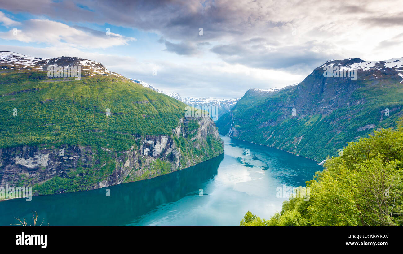Tourism vacation and travel. Beautiful view over magical ...