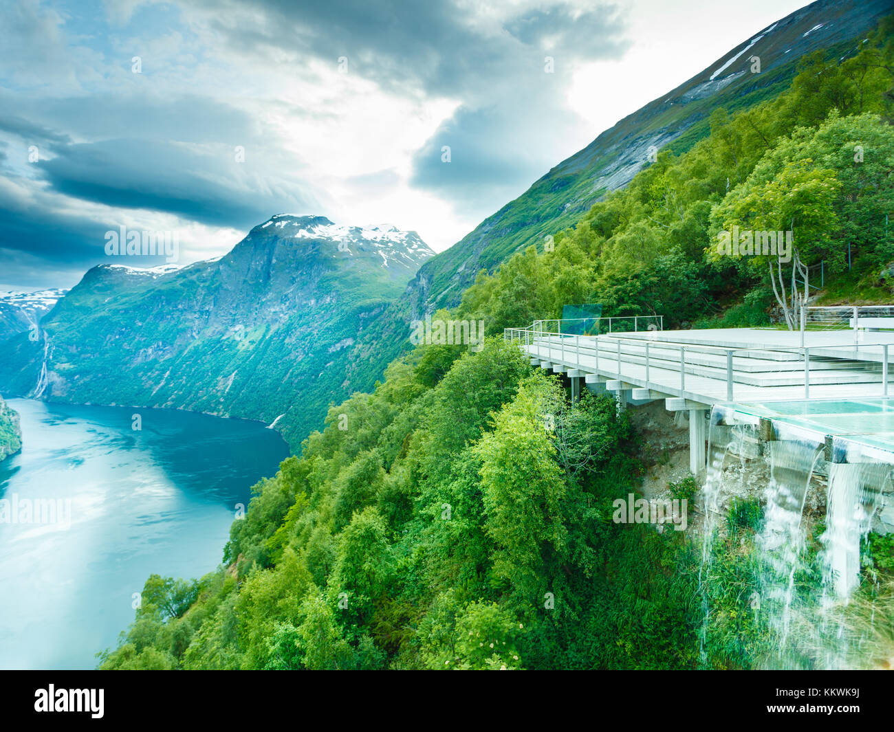 Tourism vacation and travel. Beautiful view over magical ...