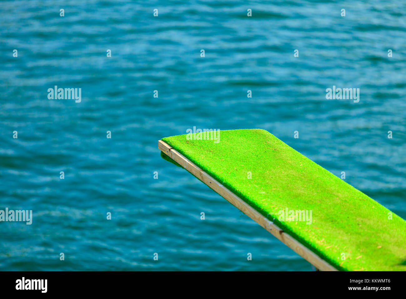 Summer vacation and dangerous sport. View of diving board. Springboard ...