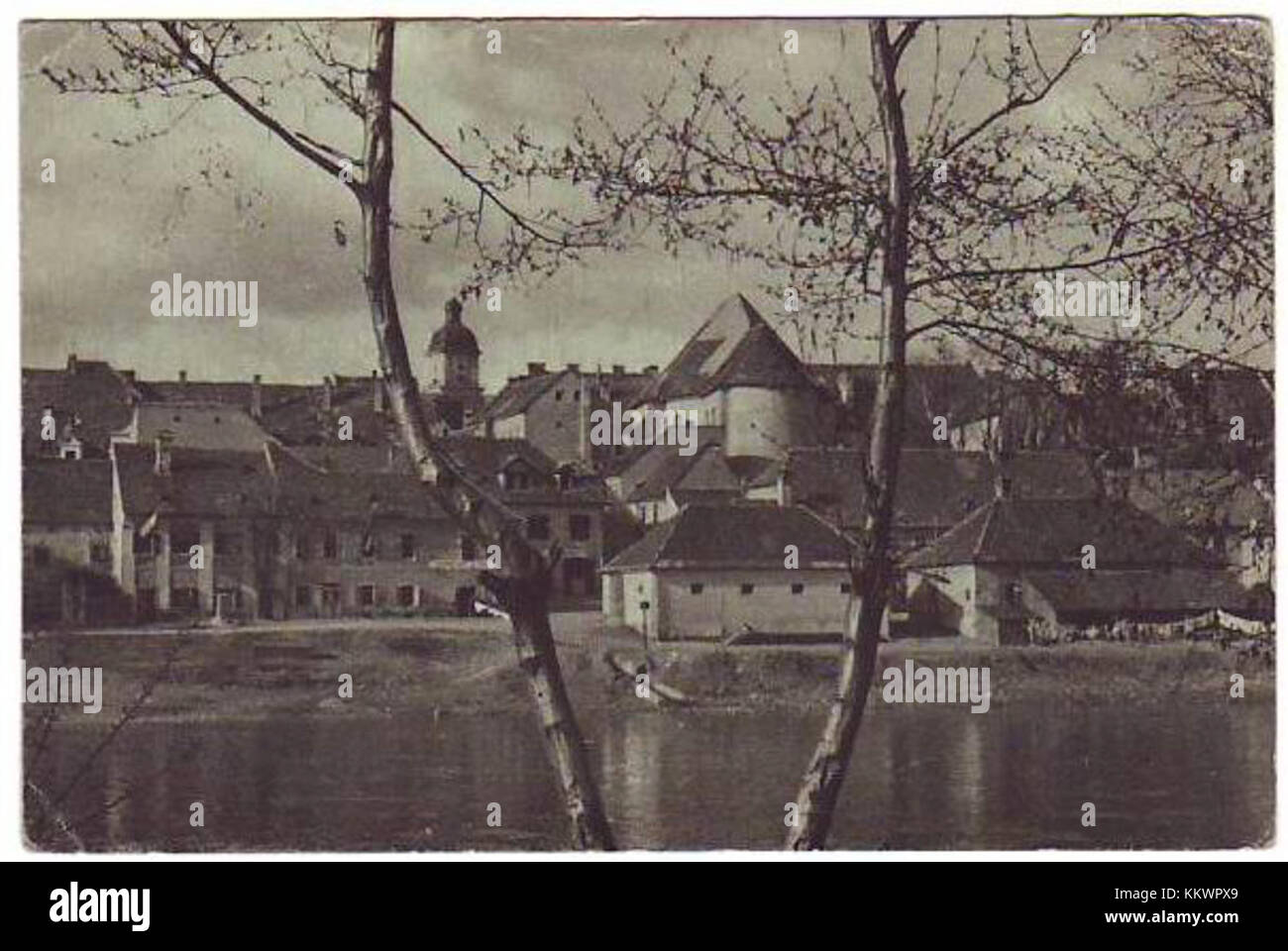 This 1949 postcard depicts the city of Maribor in Slovenia, showcasing ...