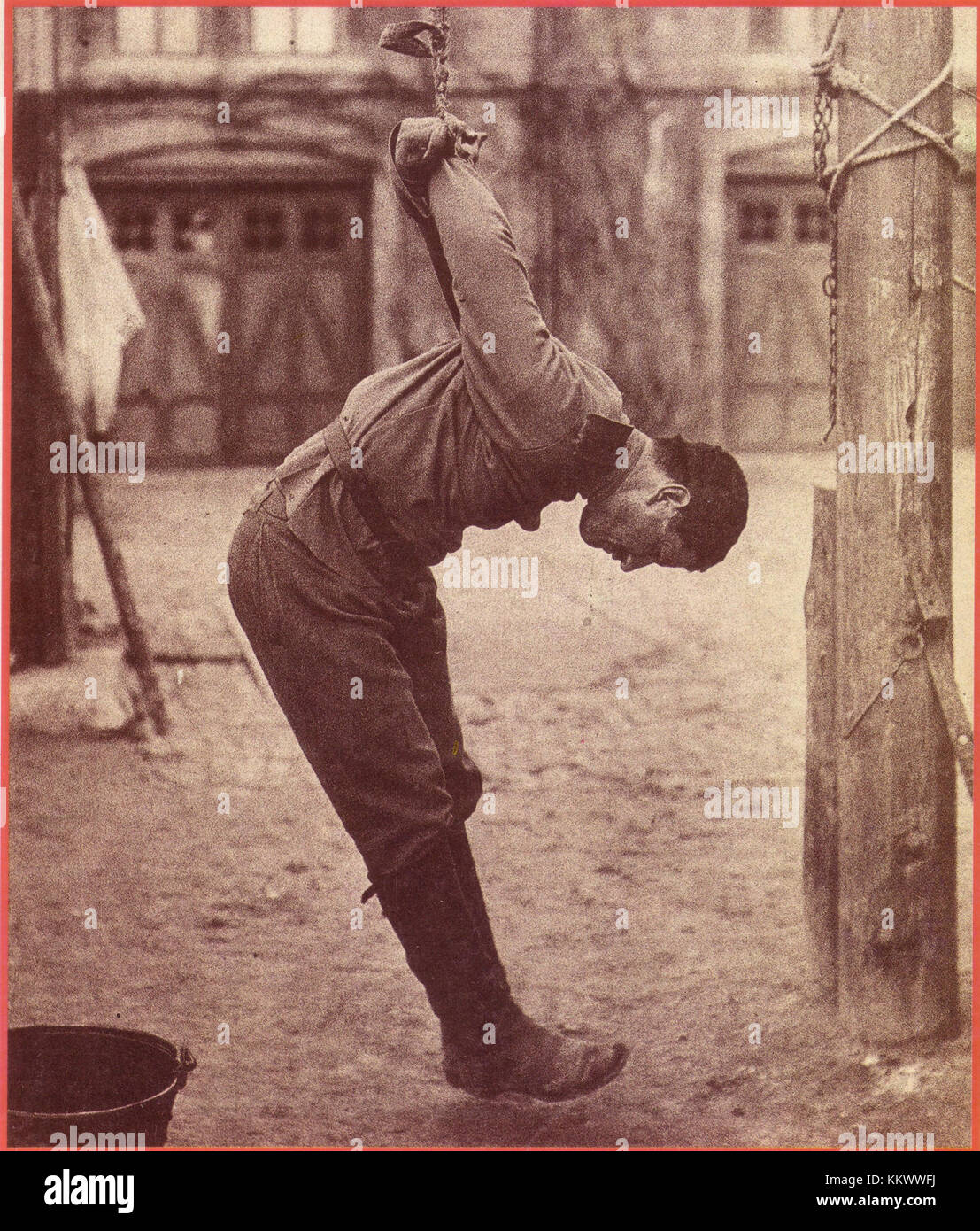 This image shows a World War I prisoner, highlighting the suffering and ...