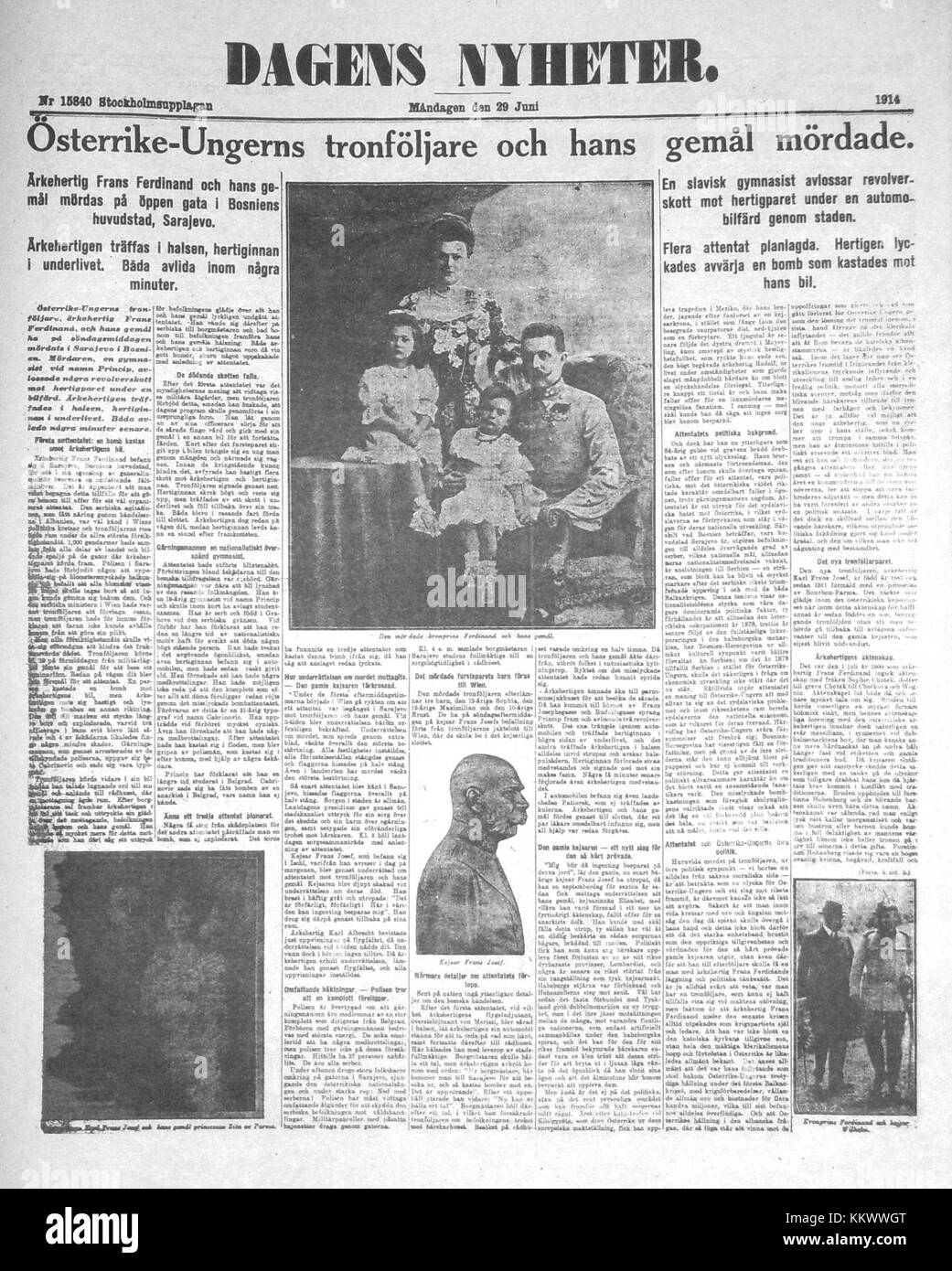 Dagens Nyheter, Sweden's leading daily newspaper, published an edition ...