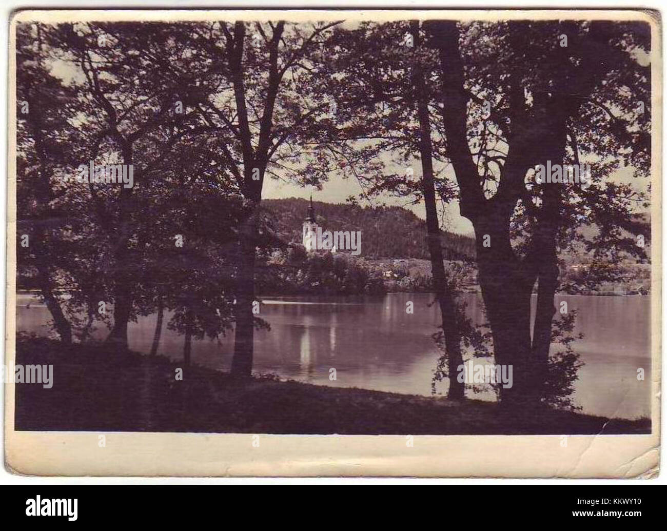 1951 postcard of Bled Stock Photo - Alamy