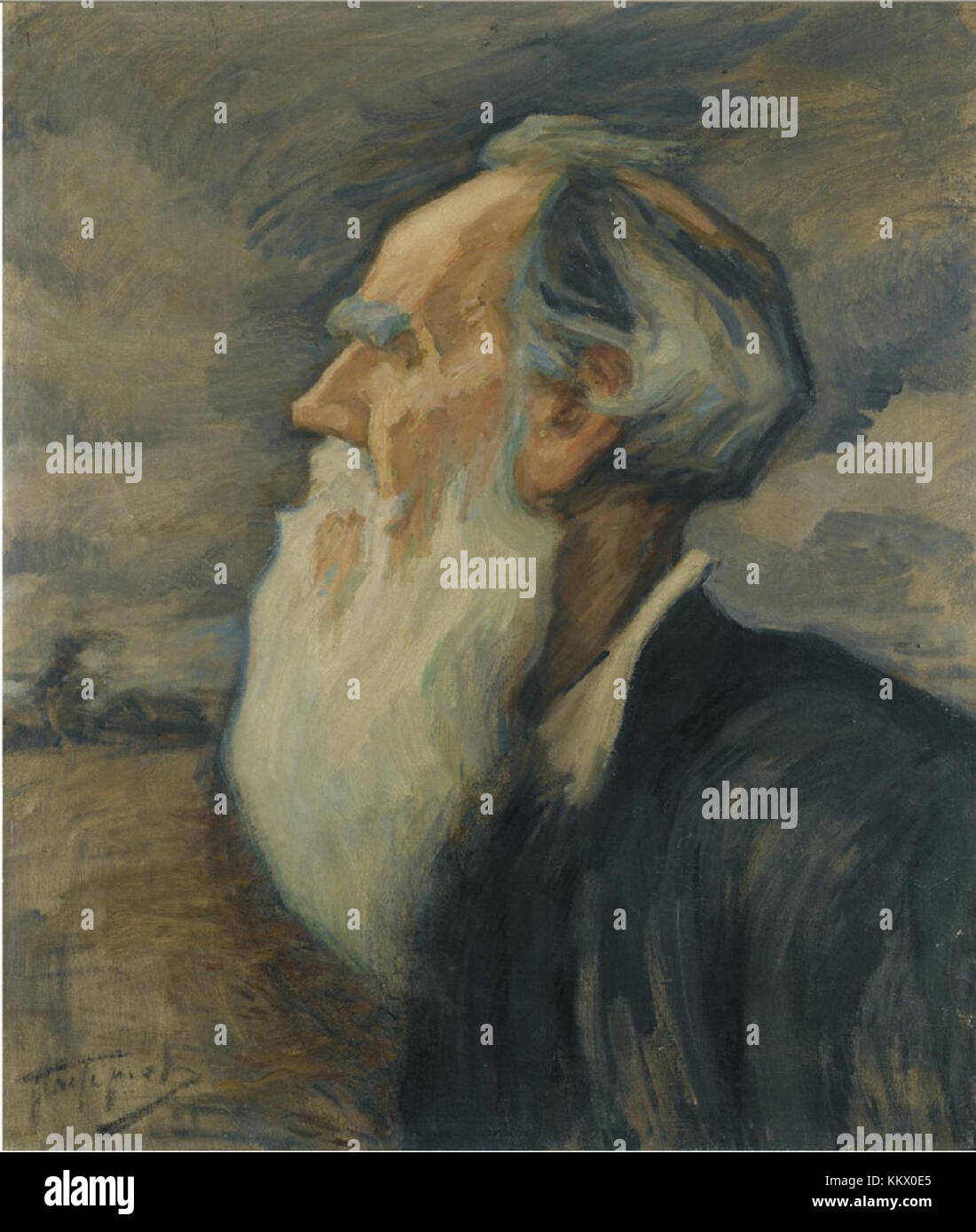 This profile portrait of Leo Tolstoy, created by the Russian artist L ...