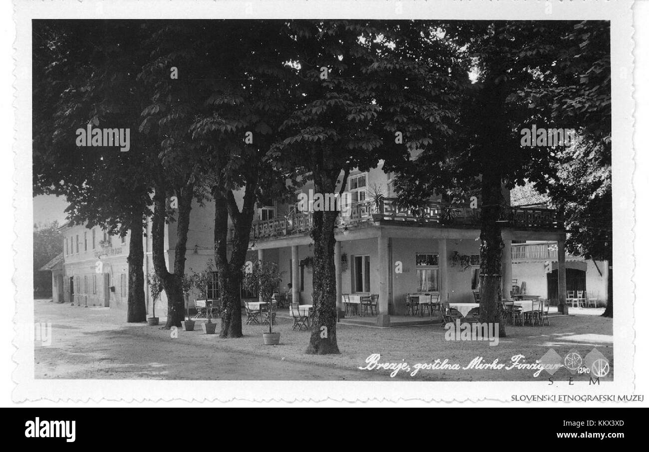 This postcard features Brezje, a village in Radovljica, Slovenia ...