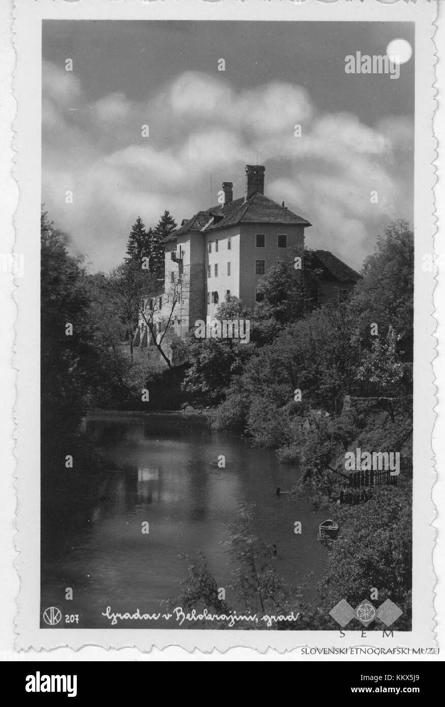 This vintage postcard features Gradac Castle, a historic site located ...