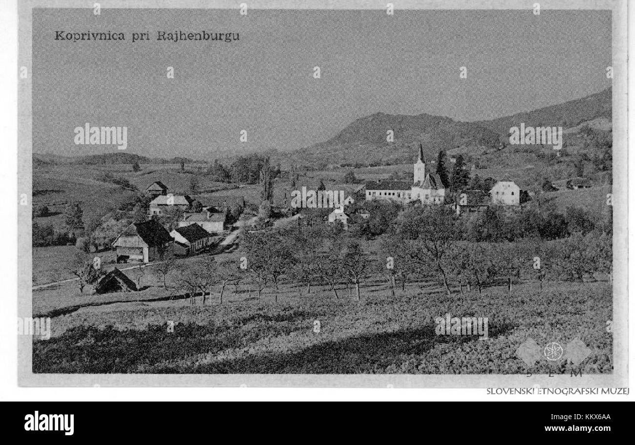 A vintage postcard depicting the city of Koprivnica, Croatia. The image ...