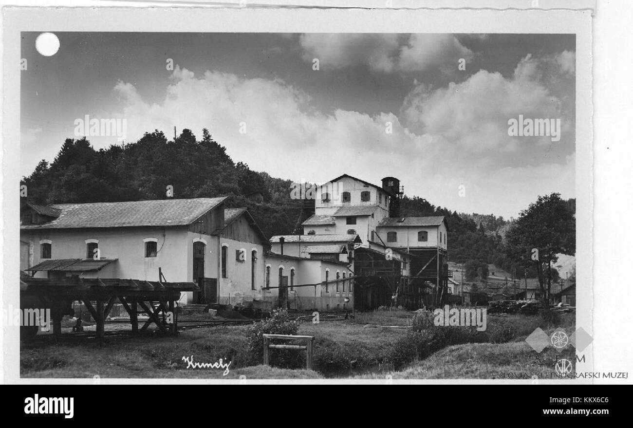 A vintage postcard depicting Krmelj, a town in Slovenia, capturing the ...