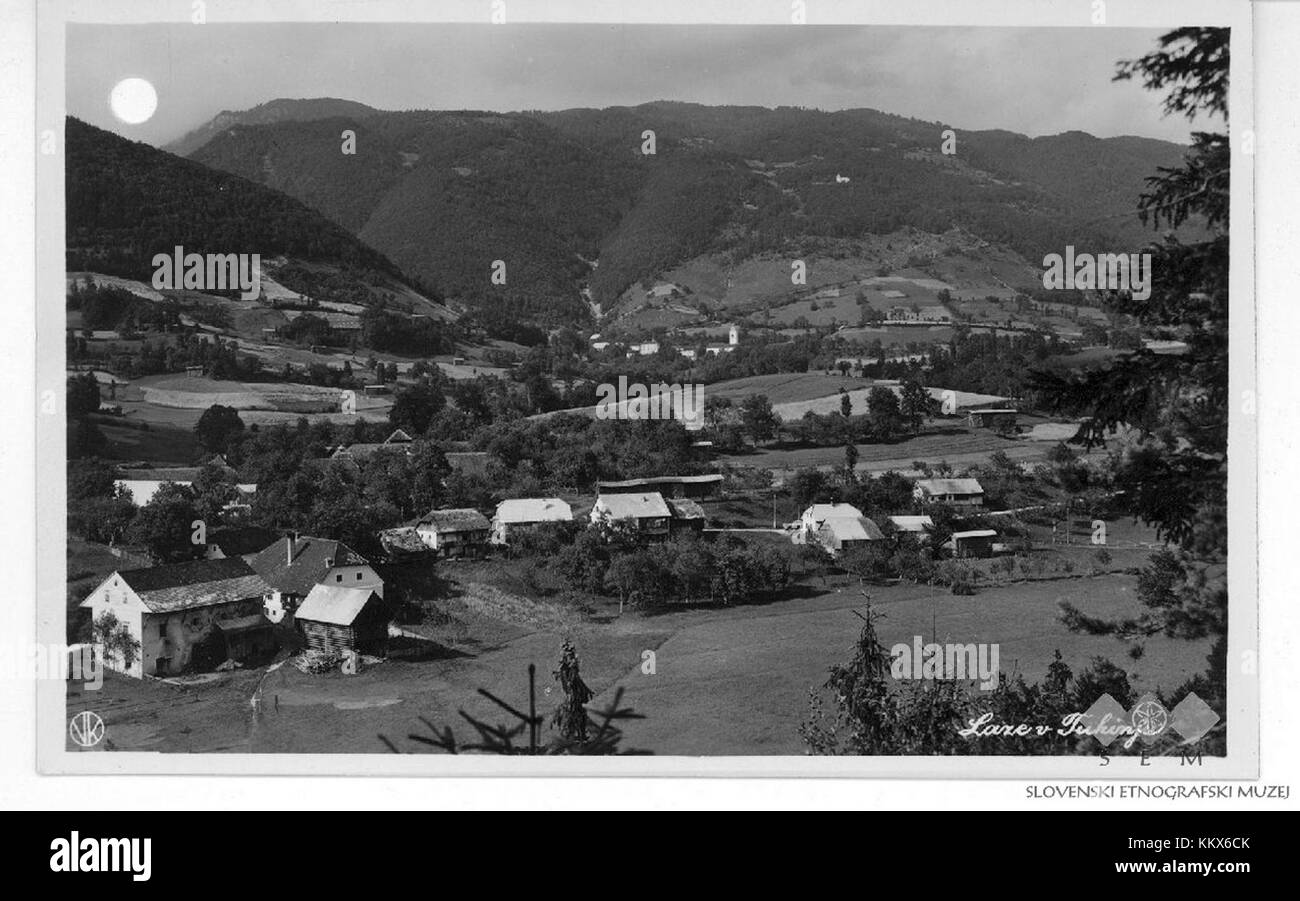 A vintage postcard depicting Laze v Tuhinju, a village in Slovenia ...