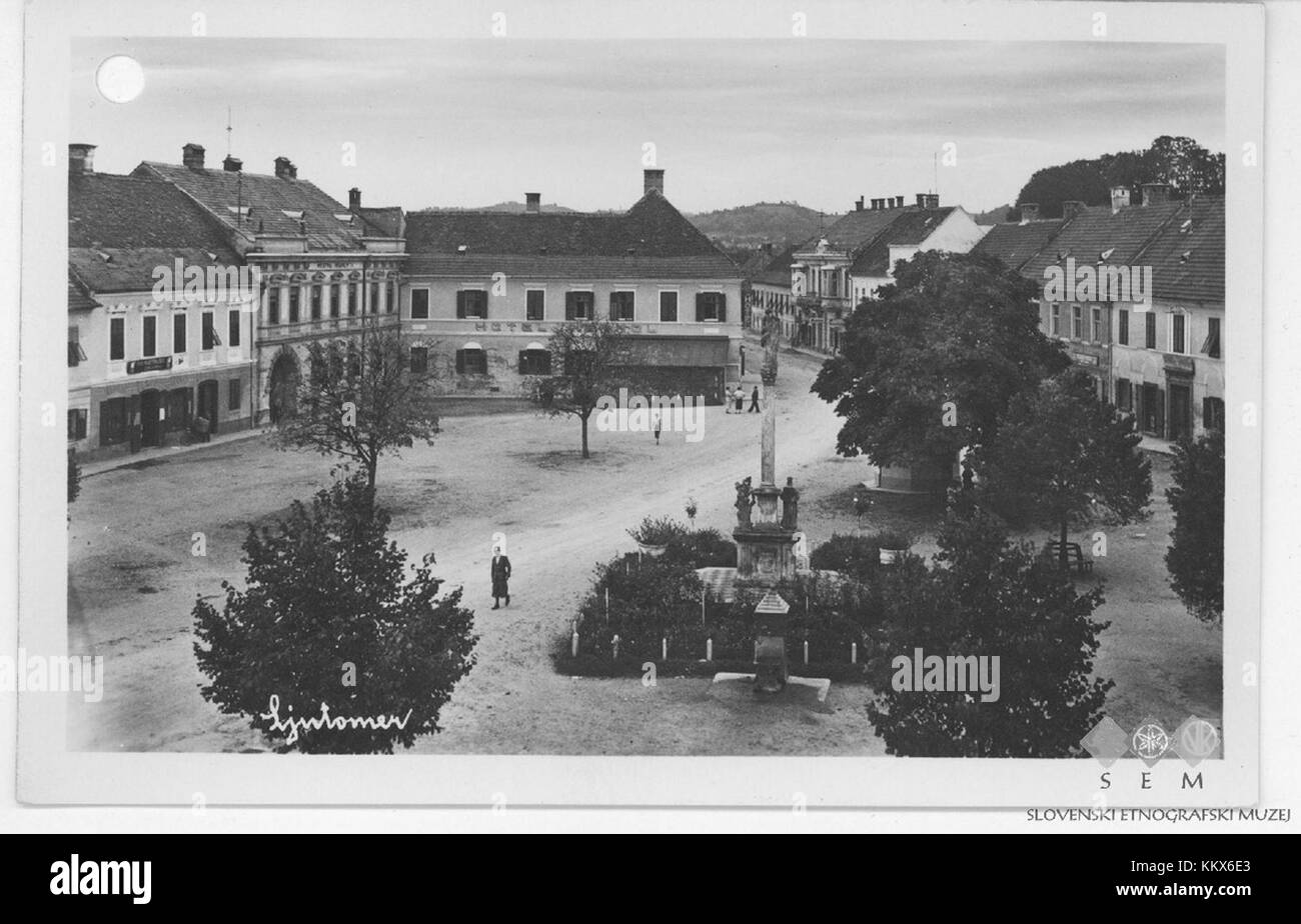 This postcard depicts a view of Ljutomer, a town in northeastern ...