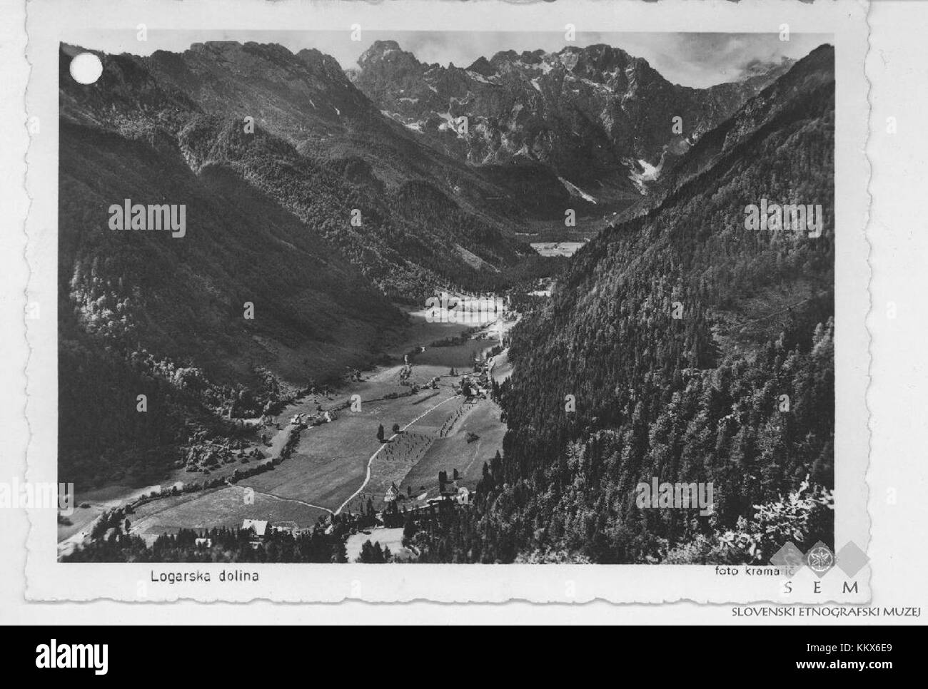 This vintage postcard depicts the scenic beauty of Logar Valley, a ...