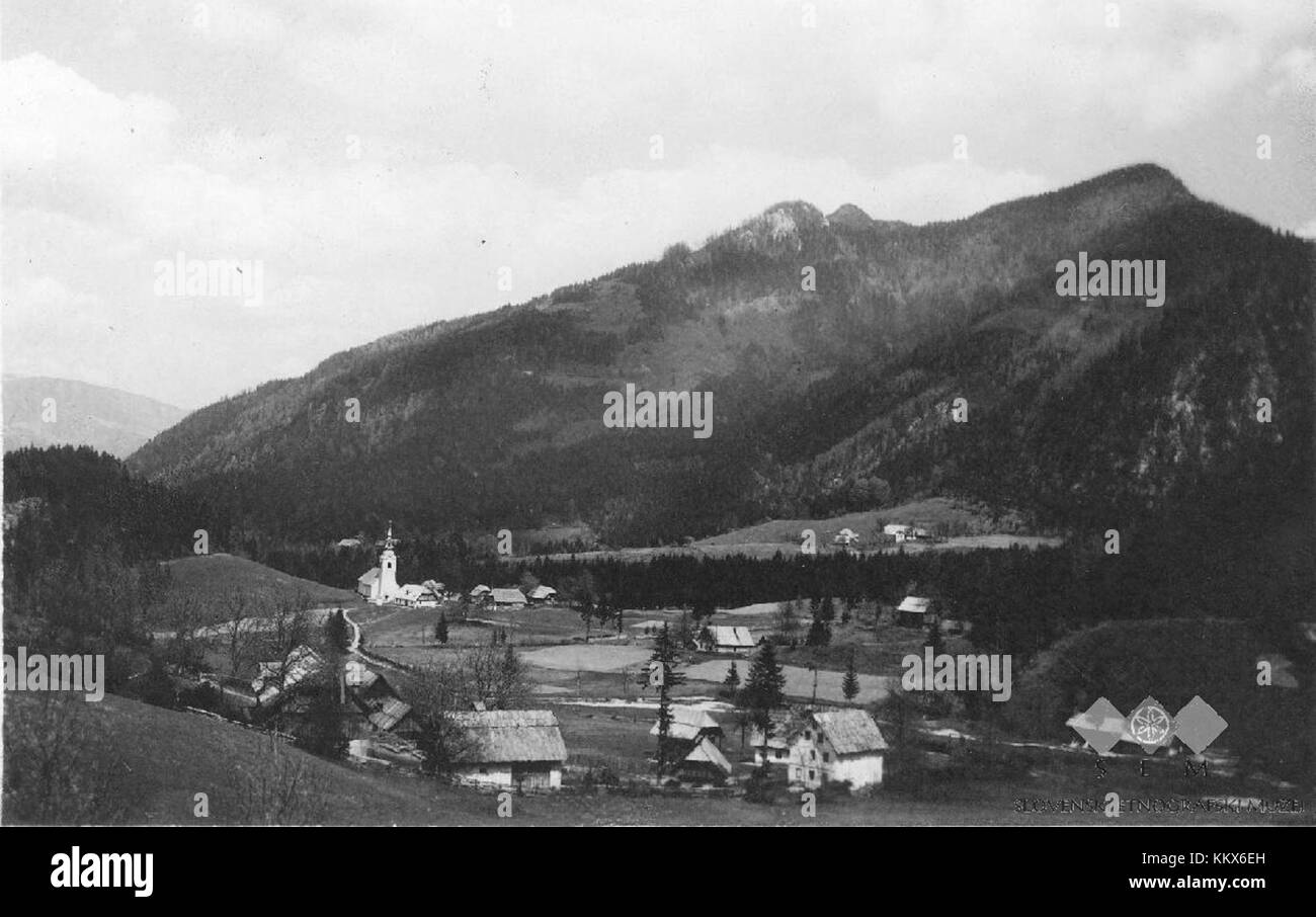 This postcard depicts the scenic beauty of Logar Valley, Slovenia ...