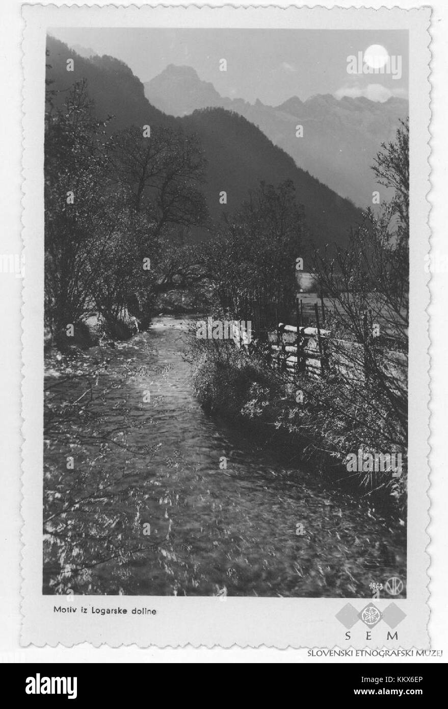 Postcard featuring a scenic view of Logar Valley, Slovenia ...