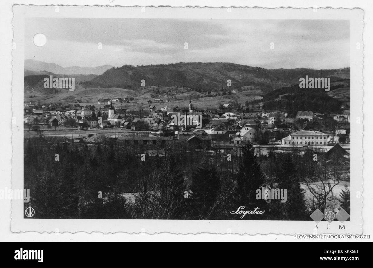 The postcard of Logatec is a vintage image depicting the town of ...