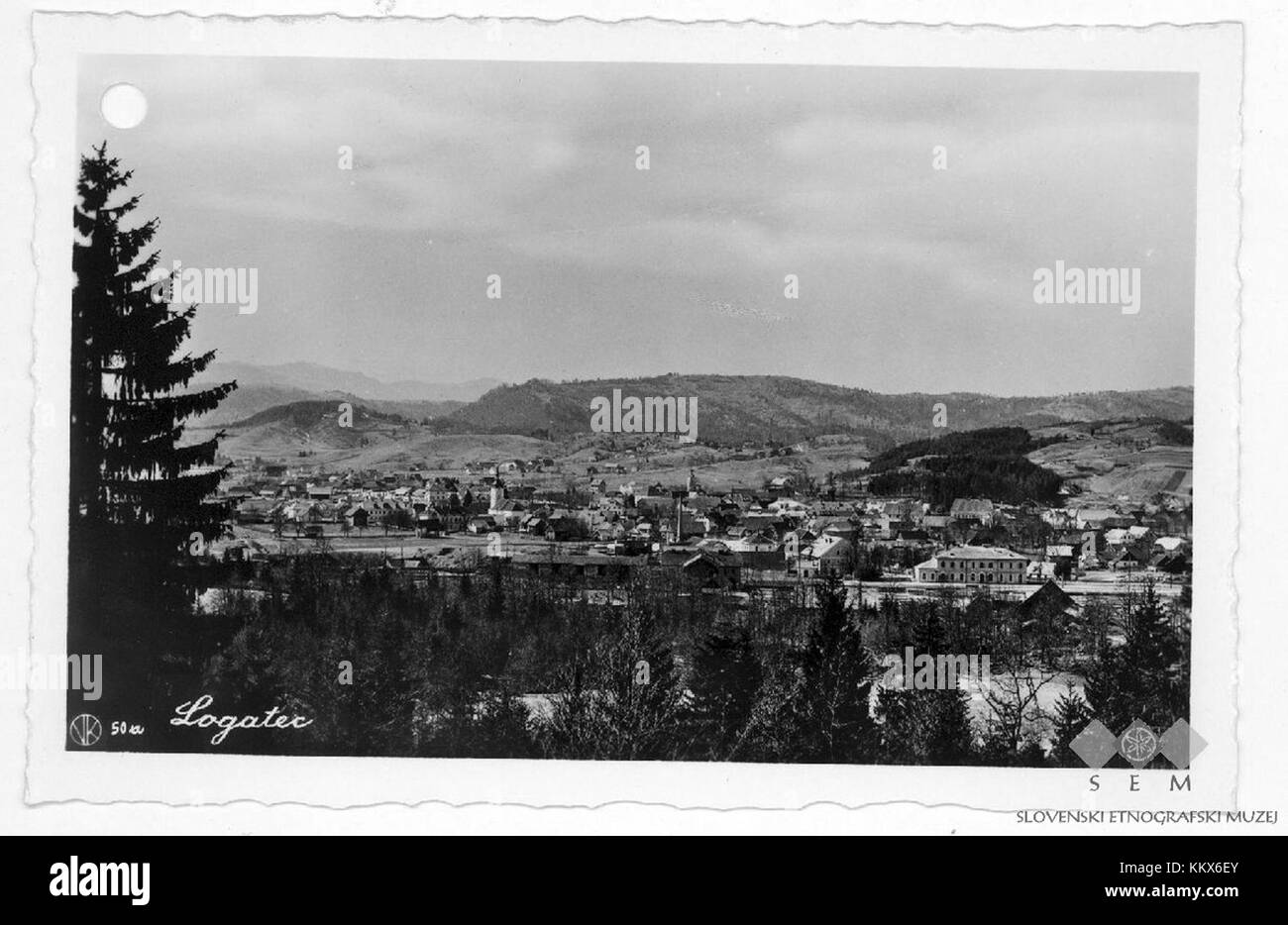 The postcard of Logatec features scenic views from the town in Slovenia ...