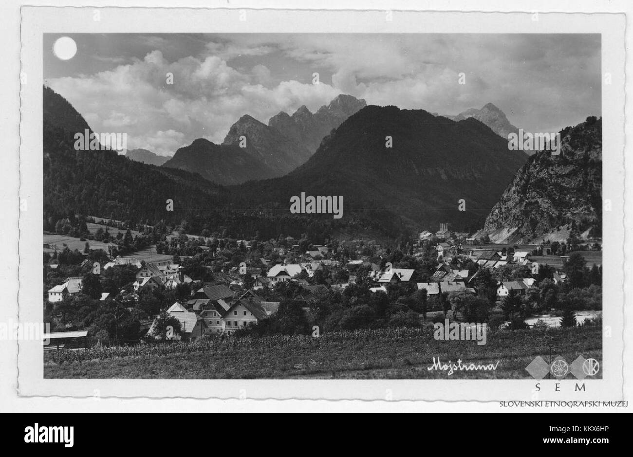 Postcard of Mojstrana Stock Photo - Alamy