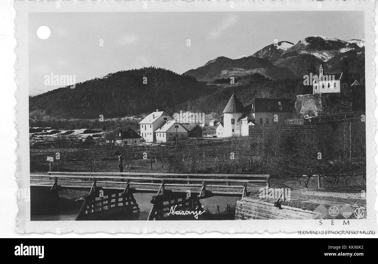 Postcard depicting a scenic view of Nazarje, Slovenia, capturing the ...