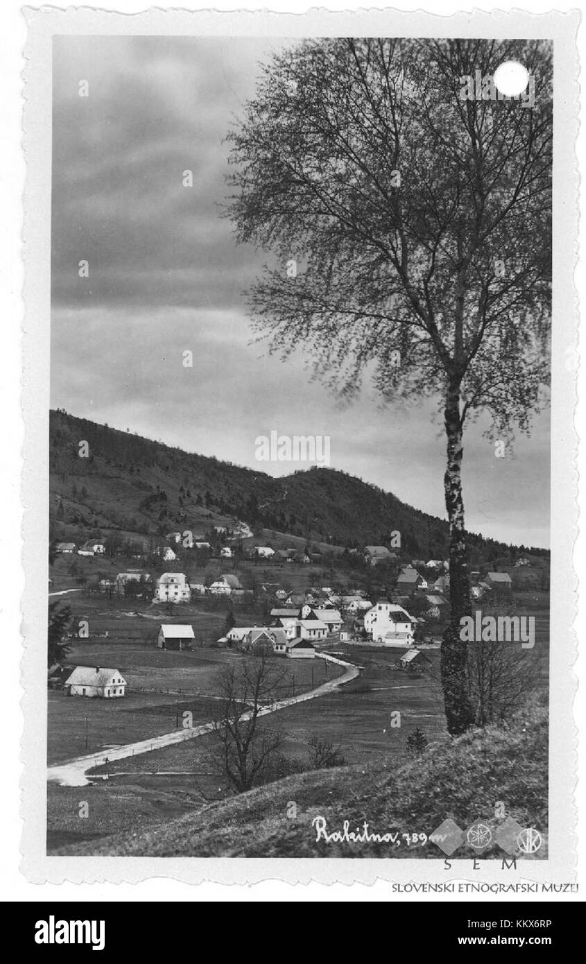 This vintage postcard of *Rakitna*, a village in Slovenia, captures its ...