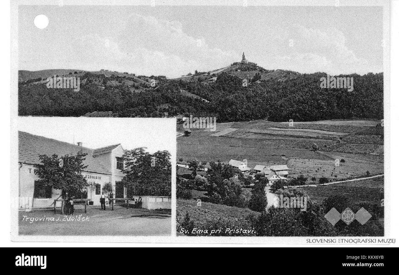 A vintage postcard featuring Sveta Ema, a well-known location or figure ...