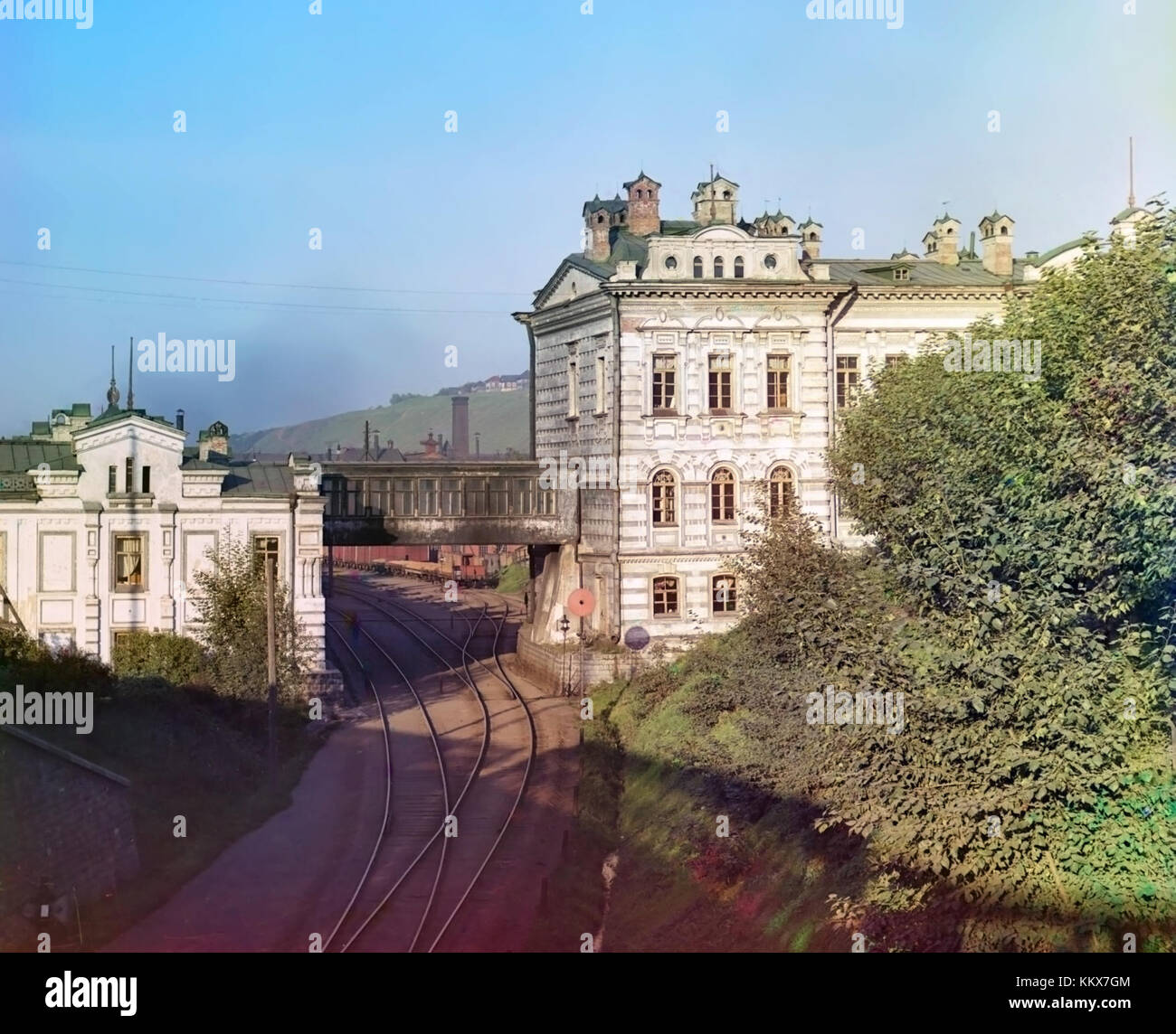 A photograph by Prokudin-Gorsky depicting the Headquarters of the Ural ...